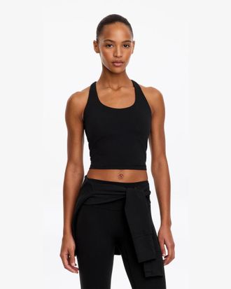 Arket Weiches Kurzes Sporttanktop -Schwarz