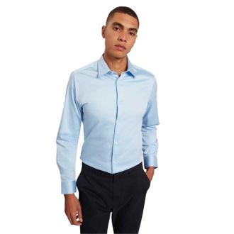 Ted Baker Hemd f&uuml;r Herren, Mit Kragen, Oxford-Stil, Lang&auml;rmlig (Blassblau)