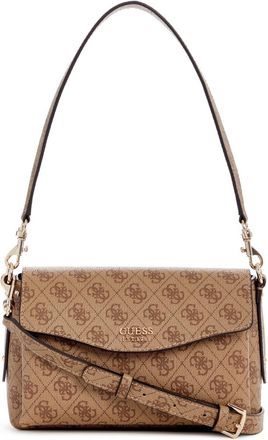 Guess Brenton Flap Shoulder Bag Latte Logo
