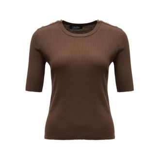 Max Mara Pull Riviera avec boutons - Femme - Pulls - Brun - Taille: 40 FR