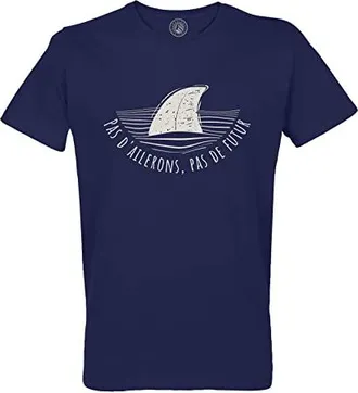 Fabulous T-Shirt Homme Col Rond Coton Bio Pas dailerons, Pas de Futur Écologie Mer Requin