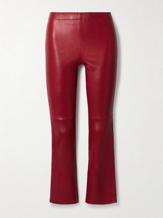 Stouls Legging Évasé Raccourci En Cuir Jp Twenty - Bordeaux