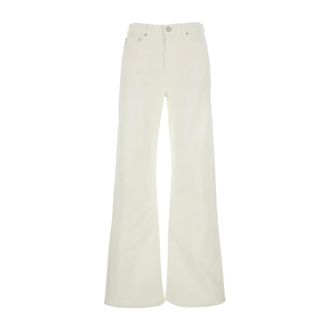 AG - Adriano Goldschmied Femme, Jeans, Blanc, Taille: W31 Jean Blanc avec Passants de Ceinture et Patch Logo &agrave; lArri&egrave;re en Denim Femme