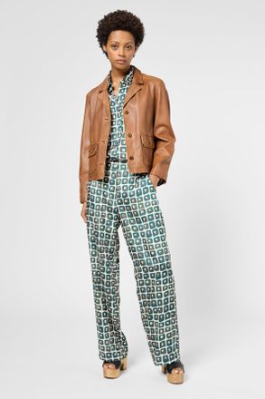 Gerard Darel Pantalon large imprim&eacute; g&eacute;om&eacute;trique - LARISA - Vert