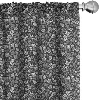 Abakuhaus Schwarz und Grau Vorh&auml;nge, Gardinen, Blumen mit Beeren, Fensterbehandlungen f&uuml;r Wohnzimmer Schlafzimmer Dekor, 2 St&uuml;ck 75 cm b x 245 cm h, Taupe Taupe
