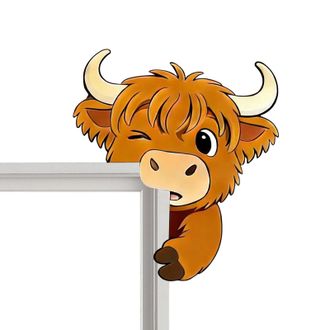 Generic Peeking Kuh Wandaufkleber - Wasserdichte Selbstklebende Aufkleber, Lustige Heimtextilien Aufkleber, Kreativer Wand-, Leicht Klebende Kunst, Interieur 