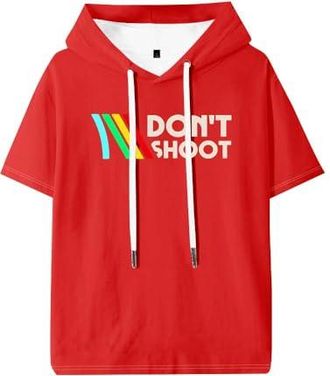 Generic Arc Raiders Dont Shoot T-shirts &agrave; capuche unisexe &agrave; manches courtes V&ecirc;tements d&eacute;contract&eacute;s, Rouge, XL