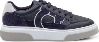 Ferragamo Homme, Chaussures, Bleu, Taille: 41 EU Gancini Low-Top Baskets