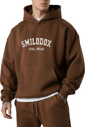 Smilodox Hoodie Herren Kayson, Oversize Kapuzenpullover mit Frontprint, gro&szlig;e Kapuze Sweatshirt, K&auml;ngurutasche, weicher Stoff, Warmer Pulli ideal f&uuml;r f&uuml;r Stree