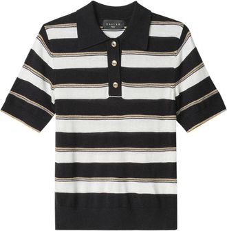 Gaëlle Paris Femme, Tops, Multicolore, Taille: M Chemise Polo Rayée en Maille