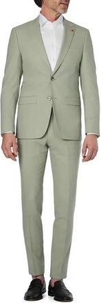 Roy Robson Herren Anzug grün meliert Slim Fit