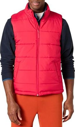 Amazon Essentials Doudoune Isolante Doublée en Polaire dÉpaisseur Moyenne Homme, Rouge, XXL