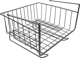 BESPORTBLE LOLIPPYY Drahtkorb unter Regal Metall mit Papierrollenhalter und Papiertaschentuchspender Unterschrankregal f&uuml;r K&uuml;chenorganisation Schwarz Platzsparen