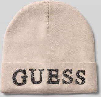 Guess M&uuml;tze aus Viskose-Mix mit Label-Detail
