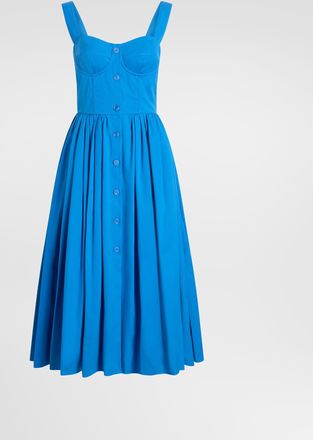 Dolce & Gabbana Kleid Aus Baumwolle - Frau Kleider Azurblau 48