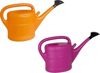 Kova&T 2X Gießkanne 10L LILA + ORANGE + 1x KÜHLSCHRANKMAGNET! Giesskanne Kunststoff für groß & klein Garten & Zimmerpflanzen Gießkannen Gieskanne Gieskannen 