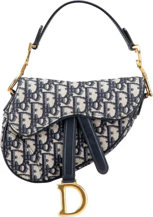 Dior Hobo Bags - Mini Oblique Canvas Saddle Bag - Gr. unisize - in Blau - für Damen