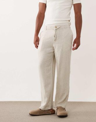Jack & Jones Pantalon ajust&eacute; &agrave; cordon de serrage - Cr&egrave;me-Blanc