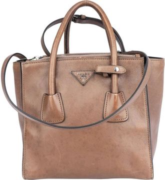 Prada Crossbody Bags - Prada Brown Leather Twin Zip Handbag - Gr. unisize - in Braun - f&uuml;r Damen