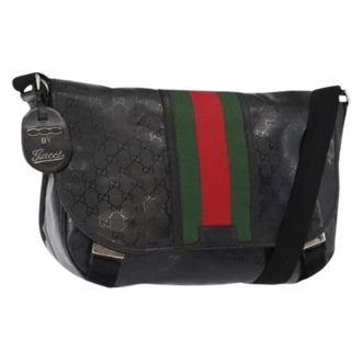 Gucci Pre-owned 500 Web Double Buckle Messenger Bag - - Pre-owned - Damen - Schwarzk - ONE SIZE
