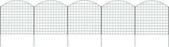 Generic Gew&ouml;lbtes Gartenzaun-Set, 77,3 X 26 cm, Gr&uuml;n, Mehrzweck-Stahldraht, Vielseitig Einsetzbar, Praktisches Zaun-Set mit Kinderschutzzaun, Gartenumrandung,