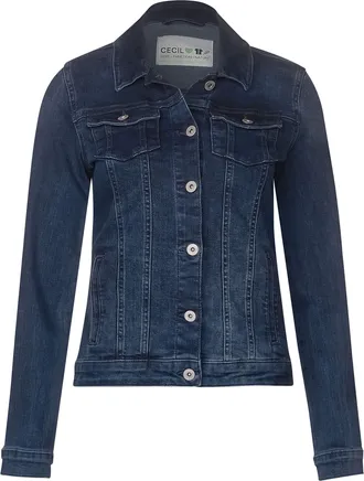 Cecil Damen TOS Color Denim Jacket Jeansjacke, Blau(mid blue used wash)S