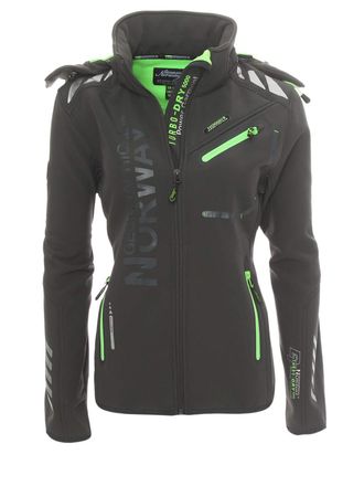 Geographical Norway Damen Softshelljacke Romantic dark grey/green XXL