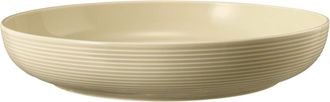 SELTMANN WEIDEN Beat Color Glaze Foodbowl | 28 cm | Schale für Desserts, Suppen und Salate | Rillen-Relief | Porzellan | Sandbeige
