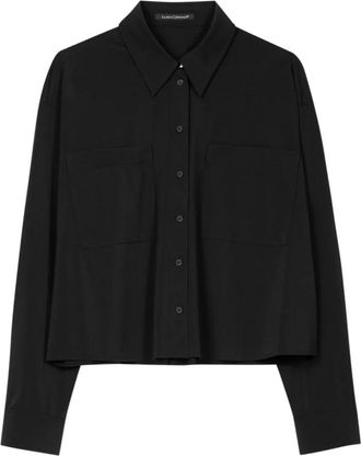 Luisa Cerano Femme, Blouses et Chemises, Noir, Taille: 44 FR Chemise Courte &agrave; Poches