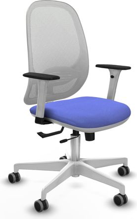 Piqueras y Crespo Schreibtischstuhl zylindrisch blau mit 1D-Armen, h&ouml;henverstellbare Lendenwirbelst&uuml;tze, ausgestattet mit Syncro/Traslack und Schneidschaum, mit Rollen 