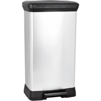 Curver Curver - Deco bin metalics 240643 Poubelle 50 l (l x h x p) 390 x 720 x 290 mm argent, noir 1 pc(s)