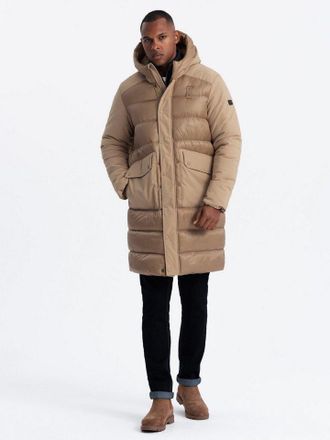 Ombre Winterjacke Lange Steppjacke f&uuml;r Herren