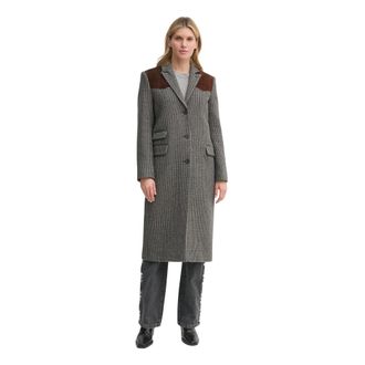 The Kooples Femme, Manteaux, Gris, Taille: 42 FR Manteau droit &agrave; chevrons