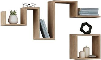 Dmora Regal Cyllene, Gestell, Wandregal, Mehrzweckregale, 116x20h45 cm, Eiche