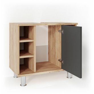 Vicco Waschbeckenunterschrank Fynn, Anthrazit/Goldkraft Eiche, 60 x 54 cm