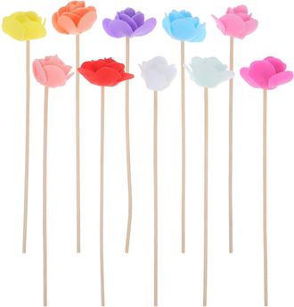 NUOBESTY 10 St&uuml;ck Holzdiffusorst&auml;bchen mit Getrockneten Blumen Feuerfreie Aromatherapie f&uuml;r &Auml;therische &Ouml;le Nat&uuml;rliche Raumduftst&auml;bchen f&uuml;r Zuhause B&uuml;ro und Yog