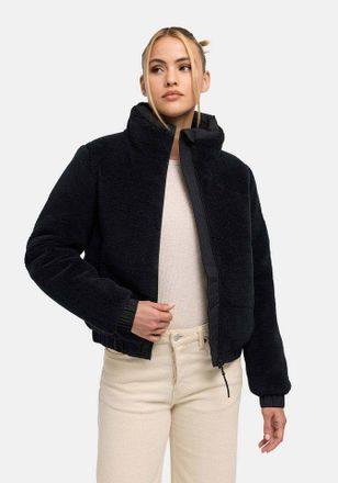 Marikoo Winterjacke Yuvaa Damen Teddyjacke kurz aus weichem Teddyfleece mit Stehkragen