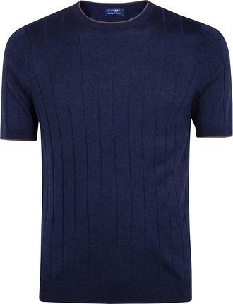 Barba Homme, Pulls, Bleu, Taille: L Silk Round Neck Sweater
