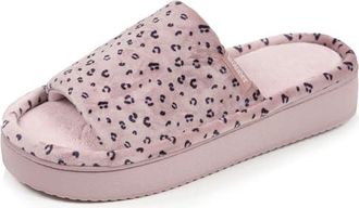 Isotoner Chaussons pantoufles Mules ouvertes femme, 39 EU, l&eacute;opard blush