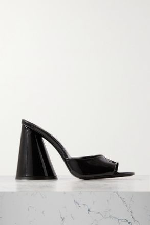 The Attico Mules En Cuir Verni Luz - Noir