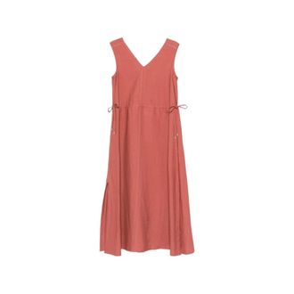PESERICO Femme, Robes, Rouge, Taille: 38 FR Robe Maxi &agrave; Col en V