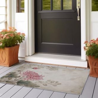 Generic Beige Tapis Doux et Moelleux, Aquarelle Fleurs d&eacute;licate et &eacute;l&eacute;gante Tapis Design &agrave; Poil Ras Doux pour Salle &agrave; Manger Chambre Adulte et Ado 140 x 200 c