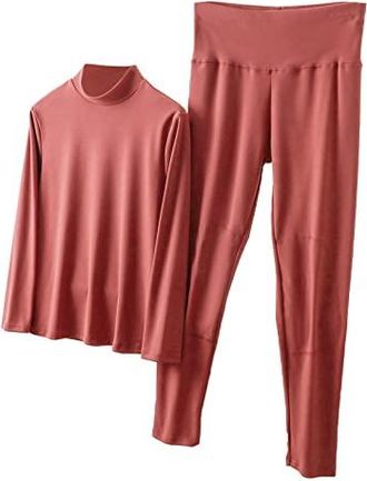 Generic Sous-vêtements thermiques dhiver pour femme - Sous-vêtements fonctionnels chauds et doux - Ensemble de sous-vêtements de ski avec intérieur en polaire