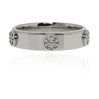 Tory Burch Ring mit gepr&auml;gtem Logo - - Accessories - Damen - Grau - 45 MM