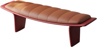 Generic Eingangsbank mit Verstärktem Metallrahmen Belastbar Bis 300 Kg Hochelastische Füllung Hochwertige Lederummantelung für Schlafzimmer, Wohnzimmer und Ba