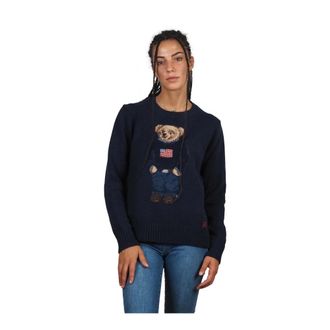 Ralph Lauren Maglia Polo Bear - - Knitwear - Damen - Blau - S