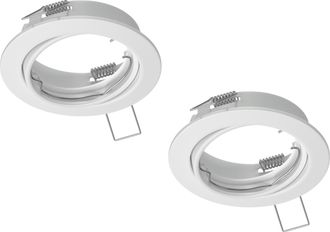 LEDs Com 2 Stück Deckeneinbaurahmen FERE, rund, schwenkbar, weiß glänzend