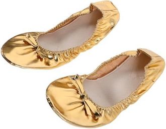Hemoton Chaussures de Ballet pour Femmes Semelle Fendue Souple Dor&eacute;e Confort et Protection pour Danse Yoga et Danse du Ventre Haute &Eacute;lasticit&eacute; et Absorption d
