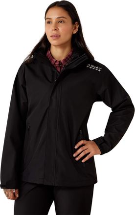 Ariat Womens Rebar Stormshell Waterproof Jacket Long Sleeve in Black, Size X-Small, by Ariat