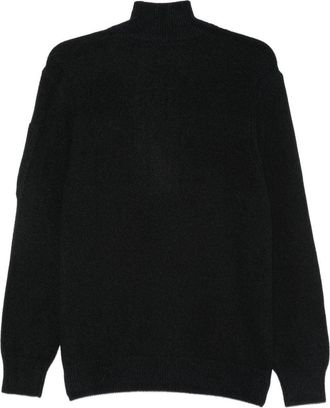 C.P. Company Quarter-Zip Knit Sweater - Black